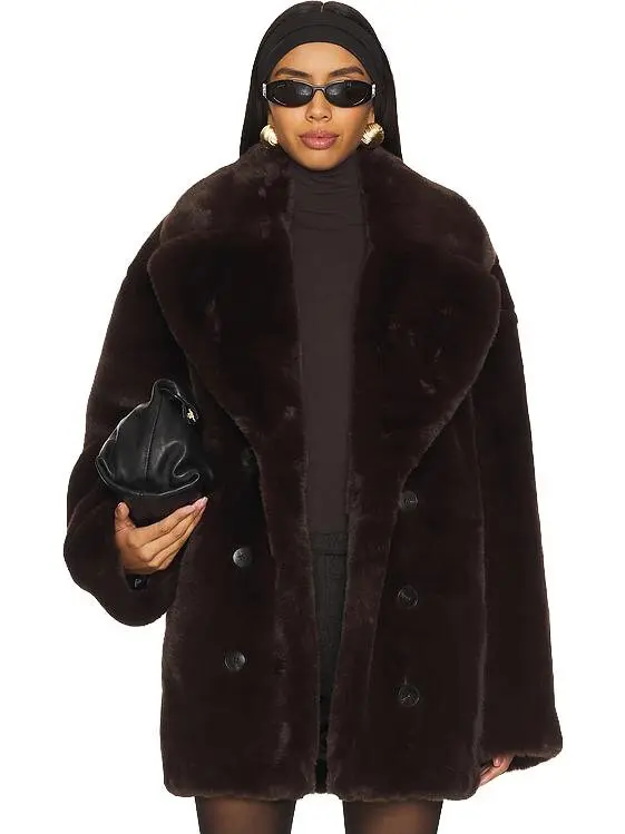 LOVERS AND FRIENDS Wainscott Faux Fur Jacket - Brown