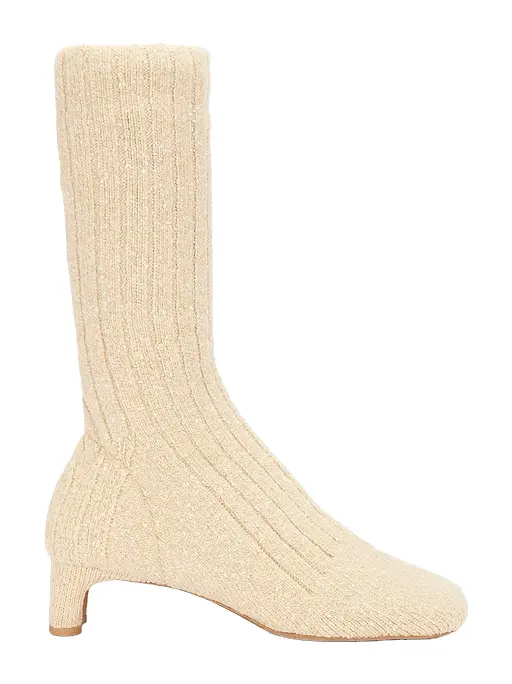Jeffrey Campbell Fitted Knit Boots - Buff