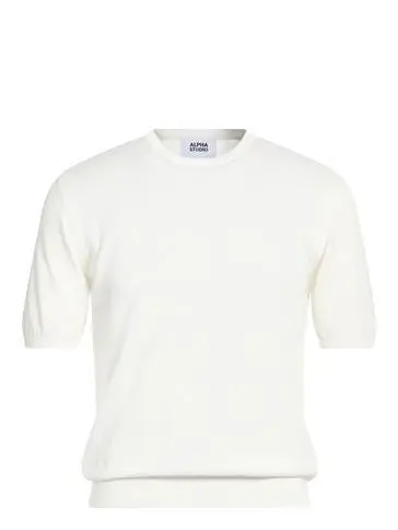 Alpha Studio Cotton Knit Sweater - Cream