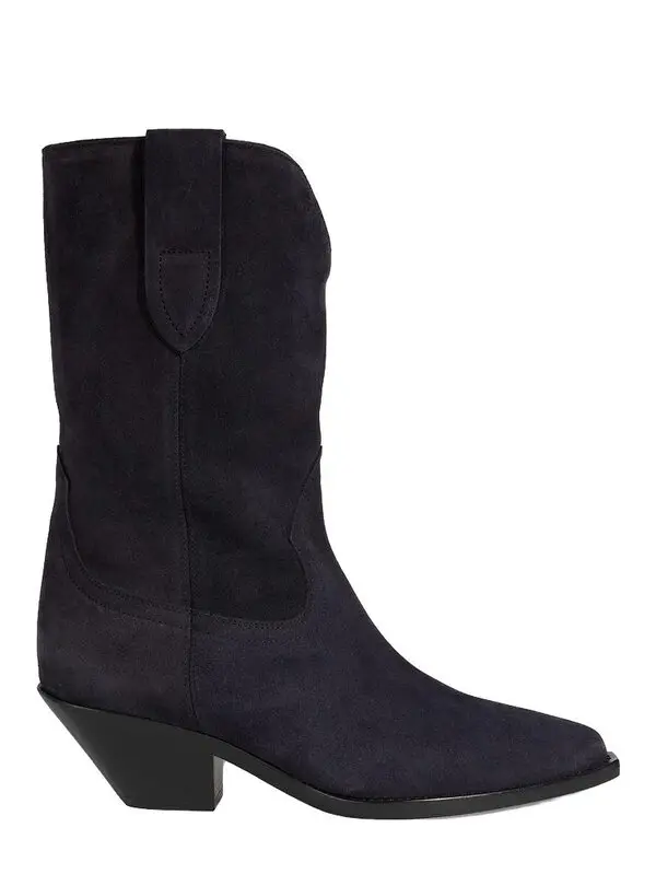 Isabel Marant Dahope Suede Cowboy Boots - Midnight Blue