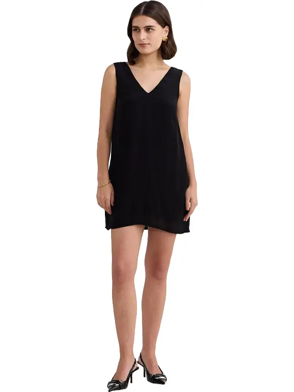 REISTOR Midnight Muse V-neck Short Dress - Black