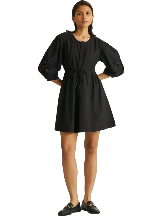 REISTOR Shirt Dress With Balloon Sleeves - Black