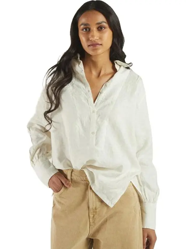 REISTOR Long Sleeve Hemp Shirt - White