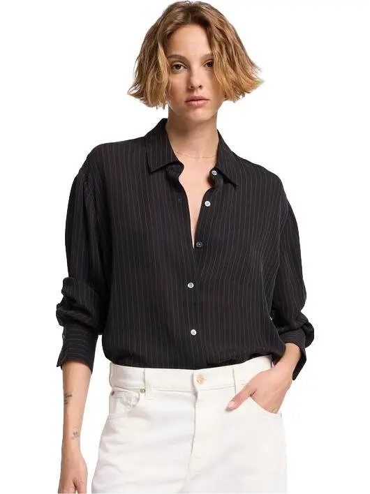 7 For All Mankind Oversized Pinstriped Button-up Shirt - Stripe