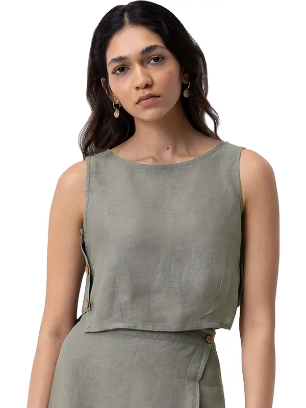 REISTOR Boxy Crop Top - Green