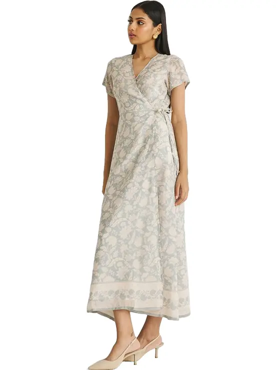 REISTOR Maxi Wrap Dress - Floral