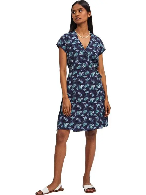 REISTOR Short Wrap Dress - Floral