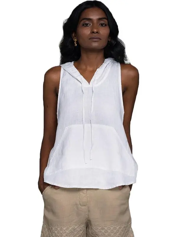 REISTOR Coastal Drive Sleeveless Hoodie - White