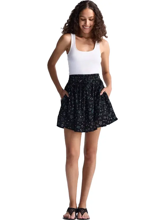 REISTOR Drawstring Short Skirt - Floral