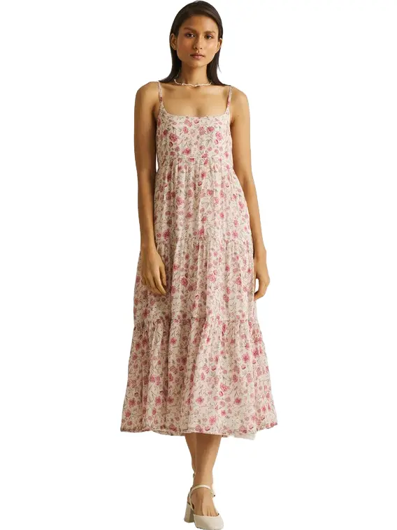 REISTOR Strappy Tiered Maxi Dress - Floral