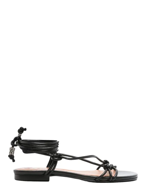 GANNI Knotted Sandals - Black