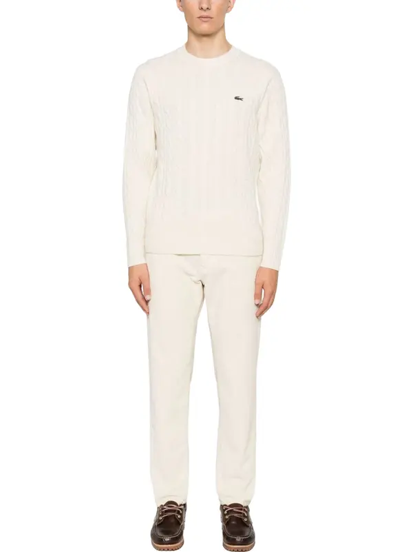 Lacoste Cable-knit Sweater - Neutrals