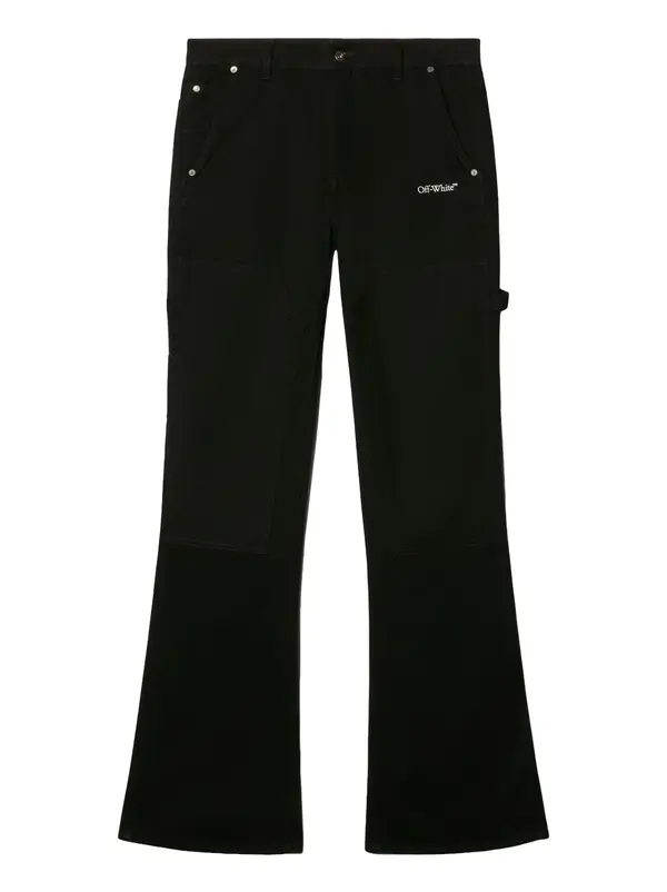 Off-White Logo-embroidered Trousers - Black