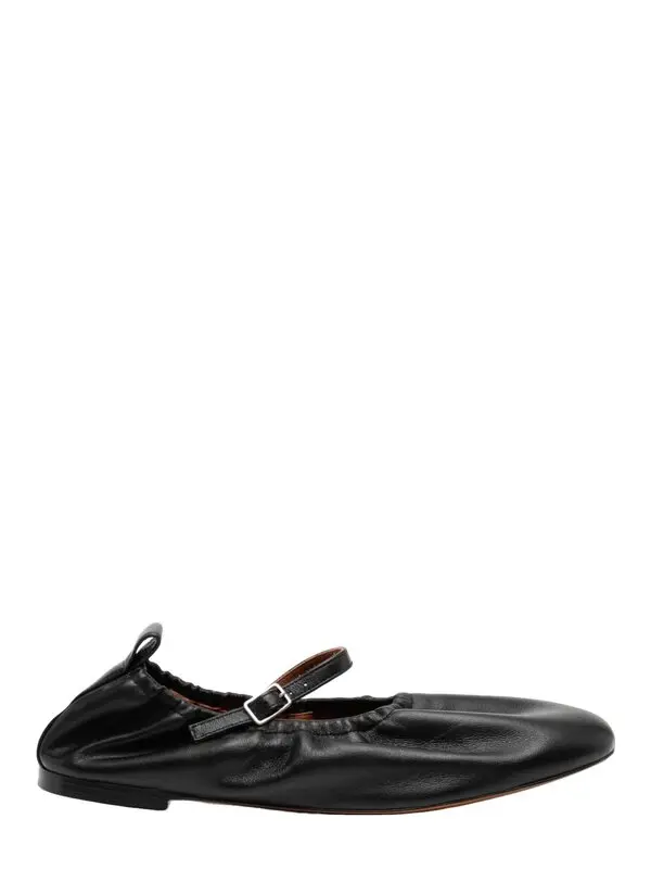 Maison Kitsuné Leather Ballerina Flats - Black