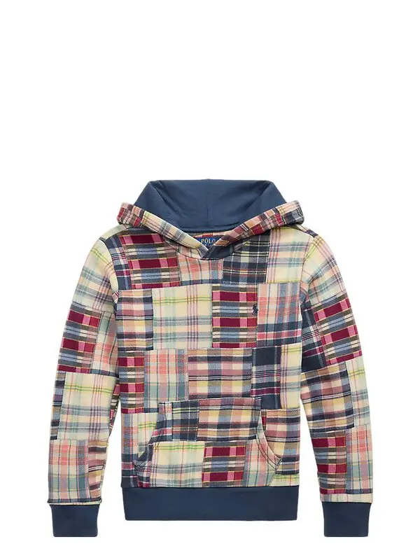 Ralph Lauren Plaid Patchwork-print Fleece Hoodie - Printed Patchwork