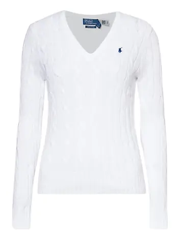 Polo Ralph Lauren Logo-embroidery Cotton-knit Jumper - White
