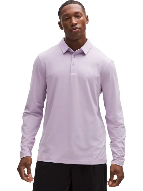 Lululemon Evolution Long-sleeve Polo Shirt - Heathered Faint Lavender