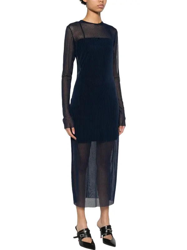 Givenchy Polka-dot Mesh Midi Dress - Blue