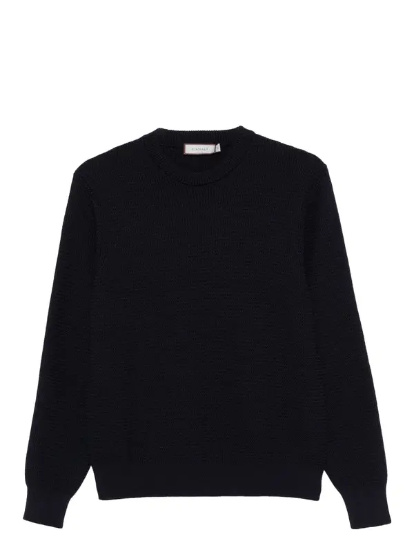 Canali Waffle-knit Sweater - Blue