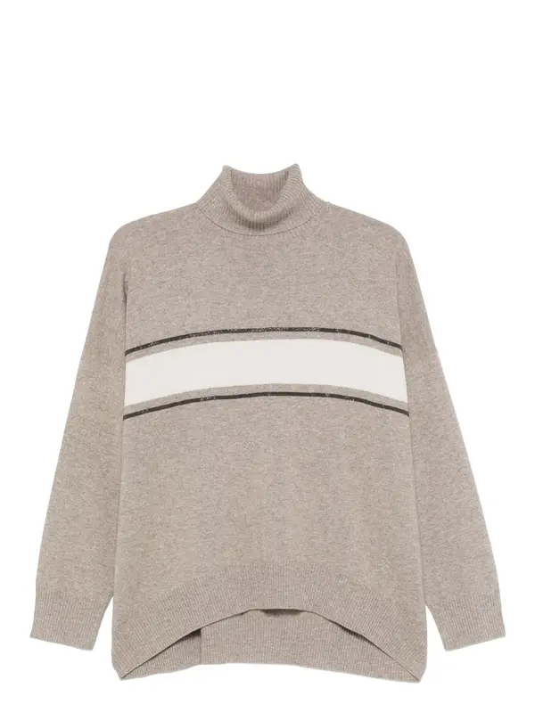 Brunello Cucinelli Stripe-detailing Sweater - Grey