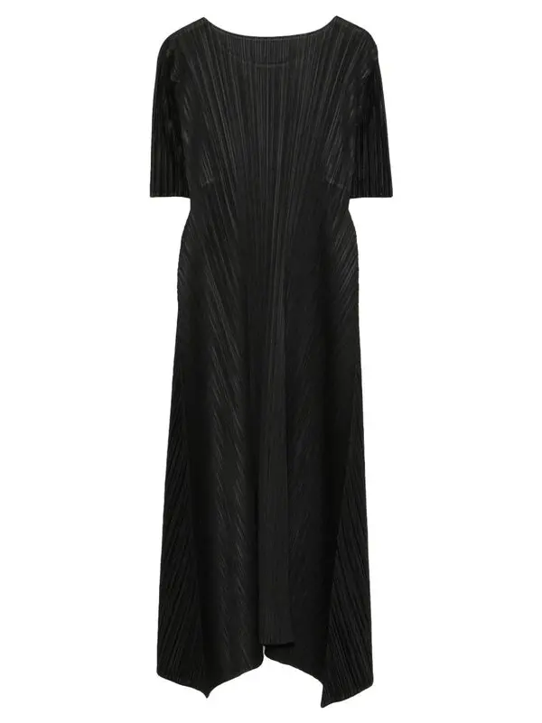 Issey Miyake Pleated Midi Dress - Black