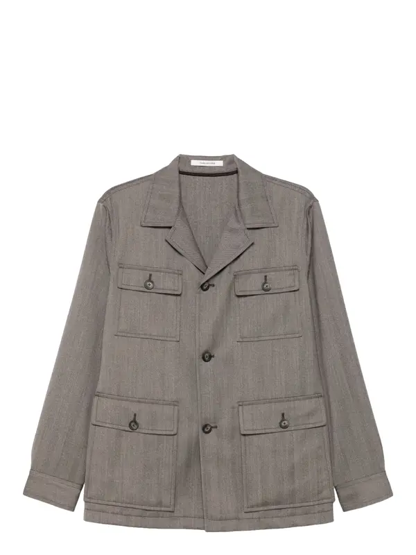 Tagliatore Tempest Herringbone Shirt Jacket - Brown