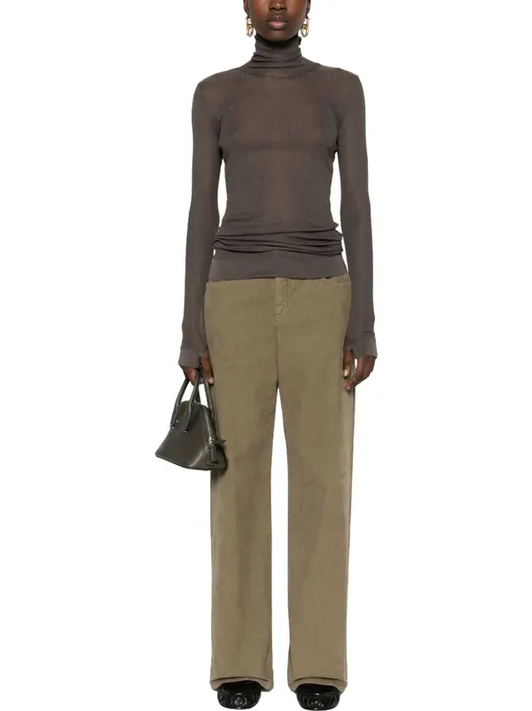 LEMAIRE Fine-ribbed Sweater - Brown