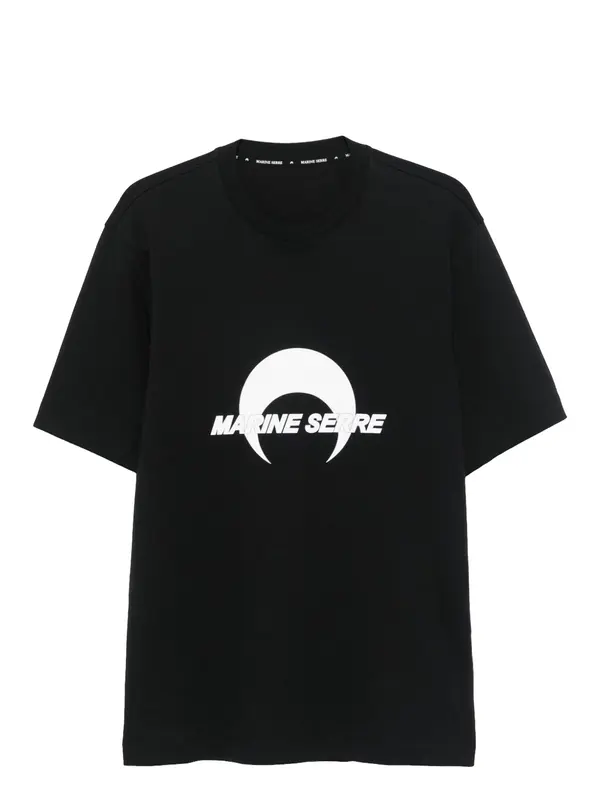 MARINE SERRE Cotton Jersey T-shirt - Black