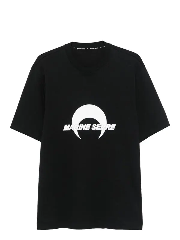 MARINE SERRE Cotton Jersey T-shirt - Black