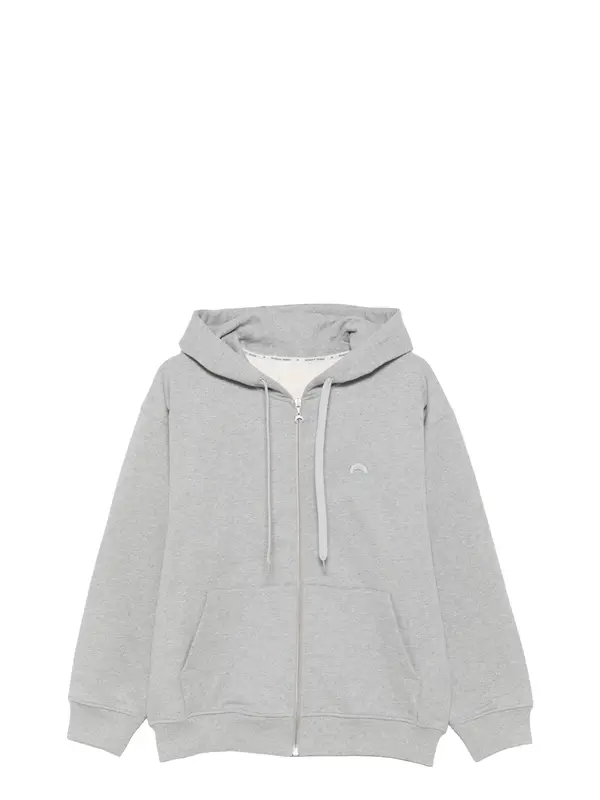 MARINE SERRE Crescent Moon Zip-up Hoodie - Grey