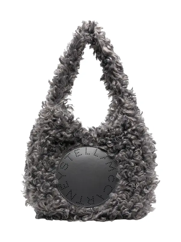 Stella McCartney Logo-patch Faux-shearling Tote Bag - Grey