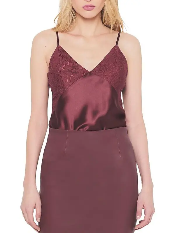 AS By DF Dixie Lace Cami Top - Decadent Wine