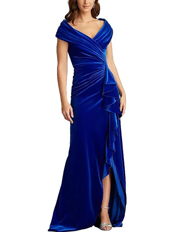 Tadashi Shoji Alvarez Velvet Gown - Blue