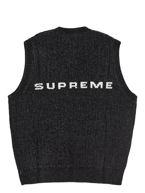 Supreme Chenille Sweater Vest - Black