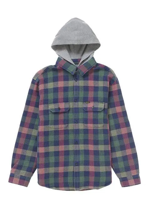 Supreme Waffle Plaid Hooded Shirt - Multicolor