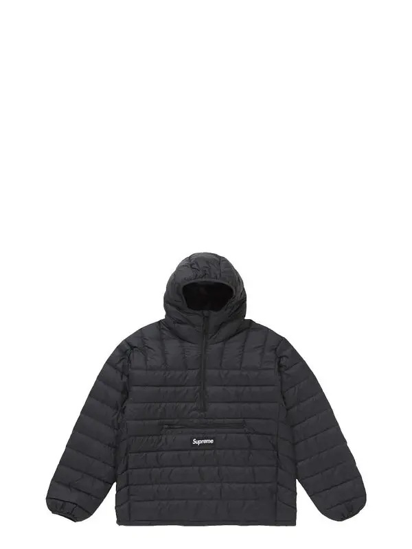 Supreme Micro Down Half Zip Hooded Pullover - Black