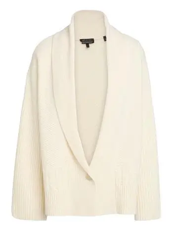 Armani Exchange Cardigan In Wool And Polyamide - White