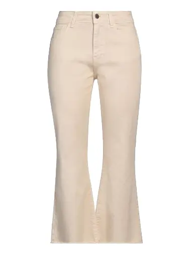 MARCONI Flared Cropped Trousers - Beige
