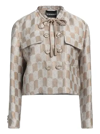 Emporio Armani Viscose, Linen, And Silk Blazer - Beige