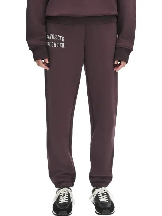 FAVORITE DAUGHTER The Collegiate Joggers - Burgundy/gardenia