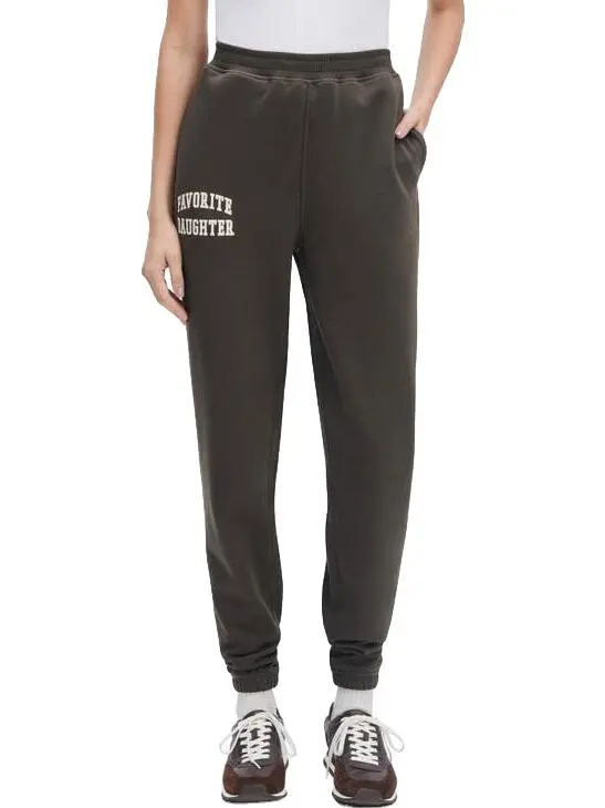 FAVORITE DAUGHTER The Collegiate Joggers - Coffee/gardenia