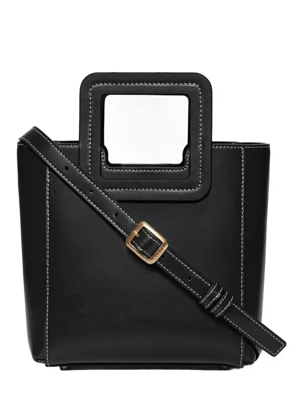 Staud Mini Shirley Leather Satchel - Black