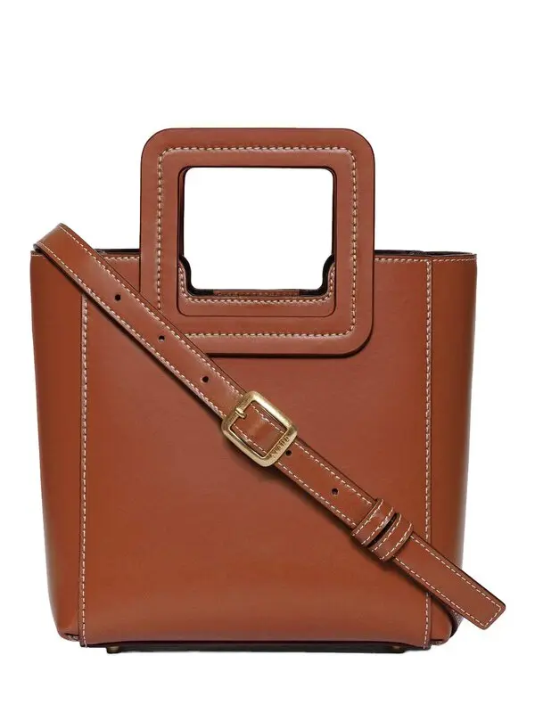Staud Mini Shirley Leather Satchel - Tan