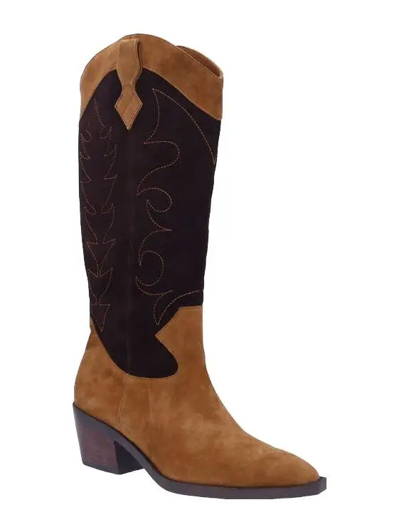 L'AMOUR DES PIEDS Veera Western Boots - Coffee/ Chocolate