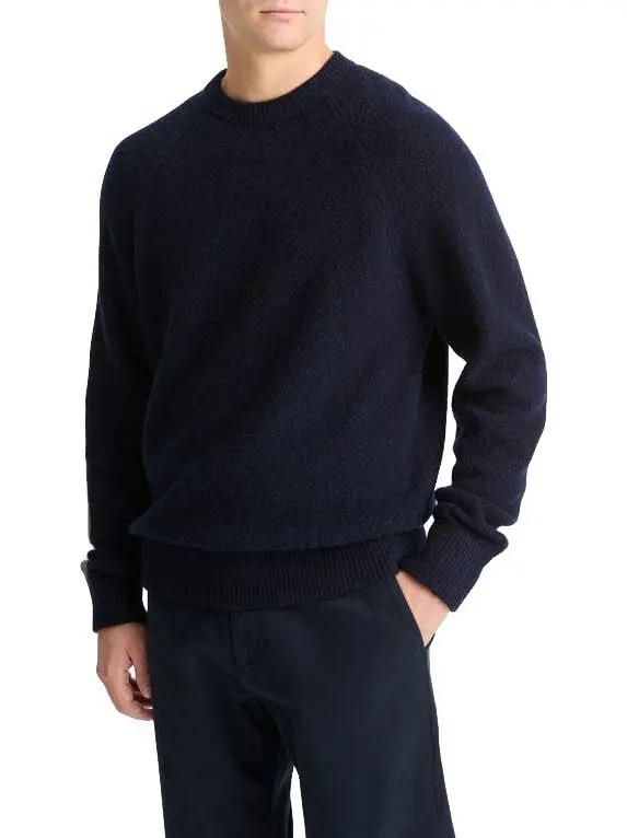 Vince Wool & Cashmere Micro Bouclé Crewneck Sweater - Coastal