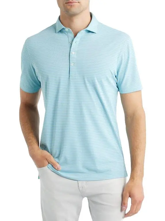 Johnnie-o Stetsons Stripe Performance Polo - Macaw