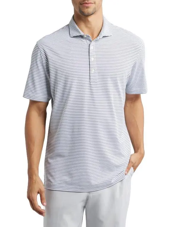 Johnnie-o Stetsons Stripe Performance Jersey Polo - Navy