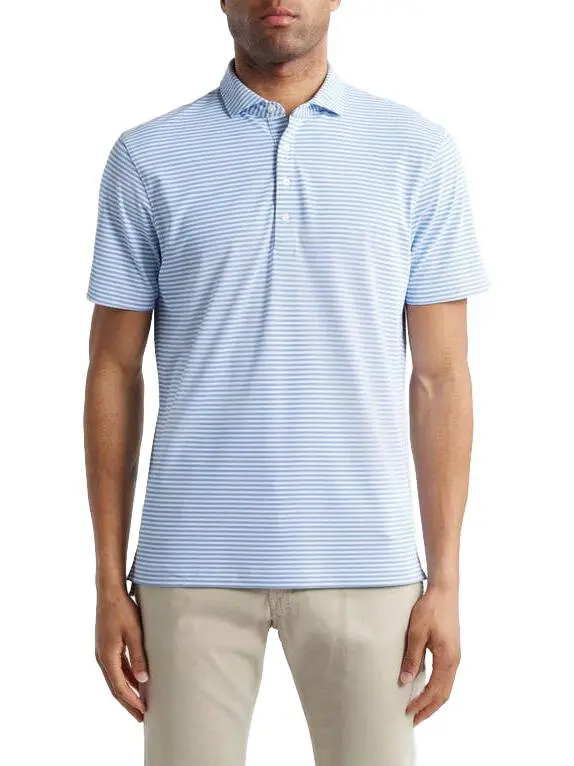 Johnnie-o Stetsons Stripe Performance Polo - Palisades Blue