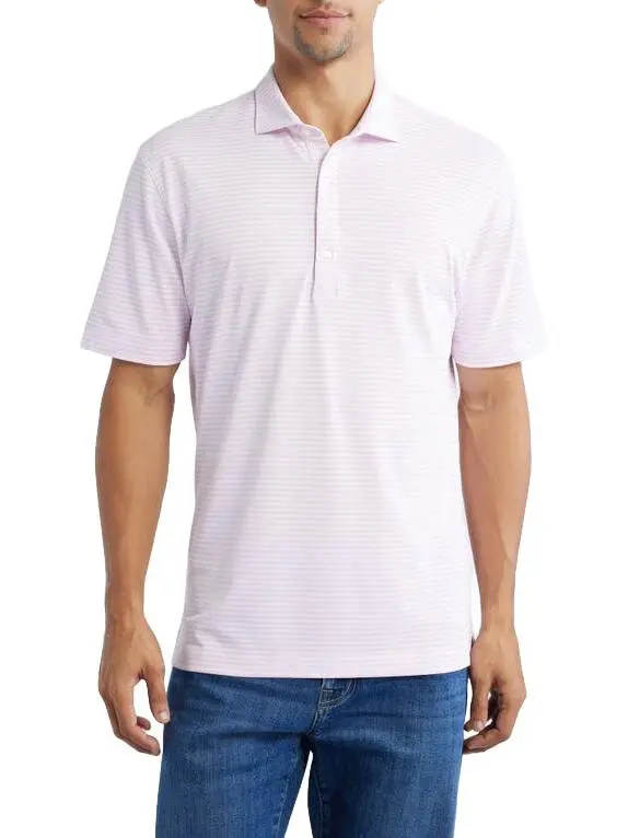 Johnnie-o Stetsons Stripe Performance Polo - Porto Pink