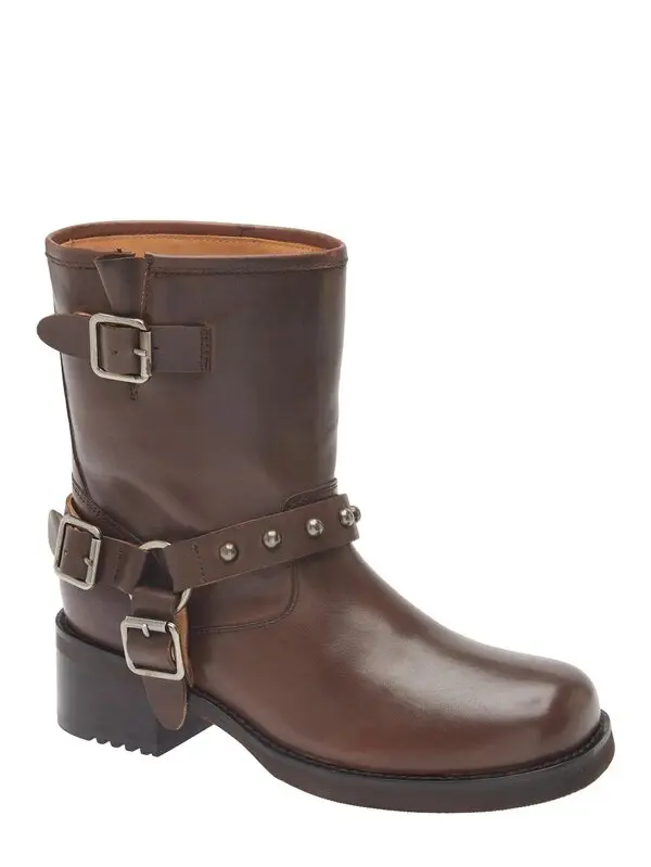 CHOCOLAT BLU Joss Leather Booties - Brown Leather
